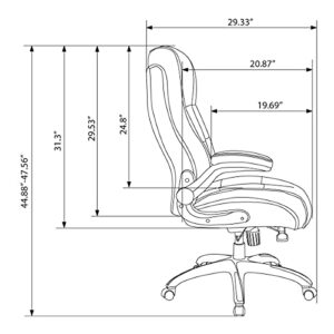 Realspace Ampresso Big & Tall Bonded Leather High-Back Chair, Taupe/Silver