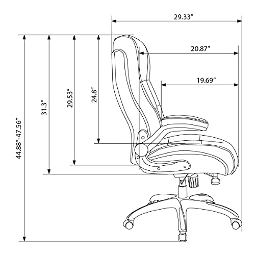 Realspace Ampresso Big & Tall Bonded Leather High-Back Chair, Taupe/Silver