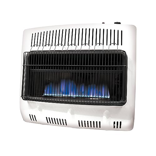 Mr. Heater MHVFDF30BFT 30,000 BTU Vent Free Blue Flame Dual Fuel Natural Gas and Propane Heater For Cold Rooms, Additions, Sun Rooms & Cabins - White