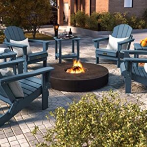 SERWALL Folding Adirondack Chairs Weather Resistant for Outdoor, Patio, Lawn, Garden, Backyard Deck, Fire Pit - Blue