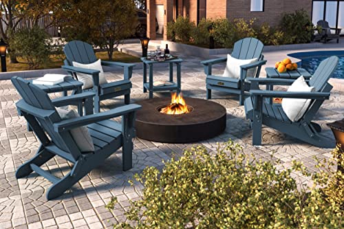 SERWALL Folding Adirondack Chairs Weather Resistant for Outdoor, Patio, Lawn, Garden, Backyard Deck, Fire Pit - Blue