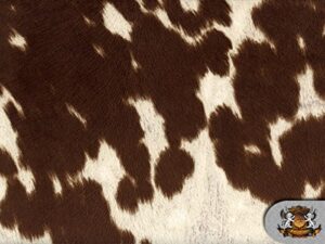 suede velvet cow print udder madness upholstery fabric 54" wide sold by the yard (deep copper cream)