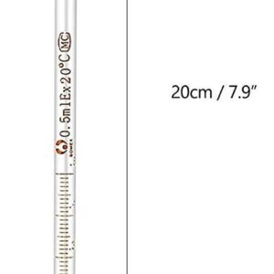 HIBATUL INC Glass Graduated Medicine Dropper Pipettes Lab Dropper Liquid Essential Oil Transfer with Rubber Cap and Scale (0.5ml)