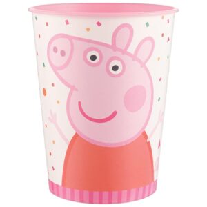 peppa pig confetti design plastic favor cup - 16 oz. | multicolor | 1 pc.