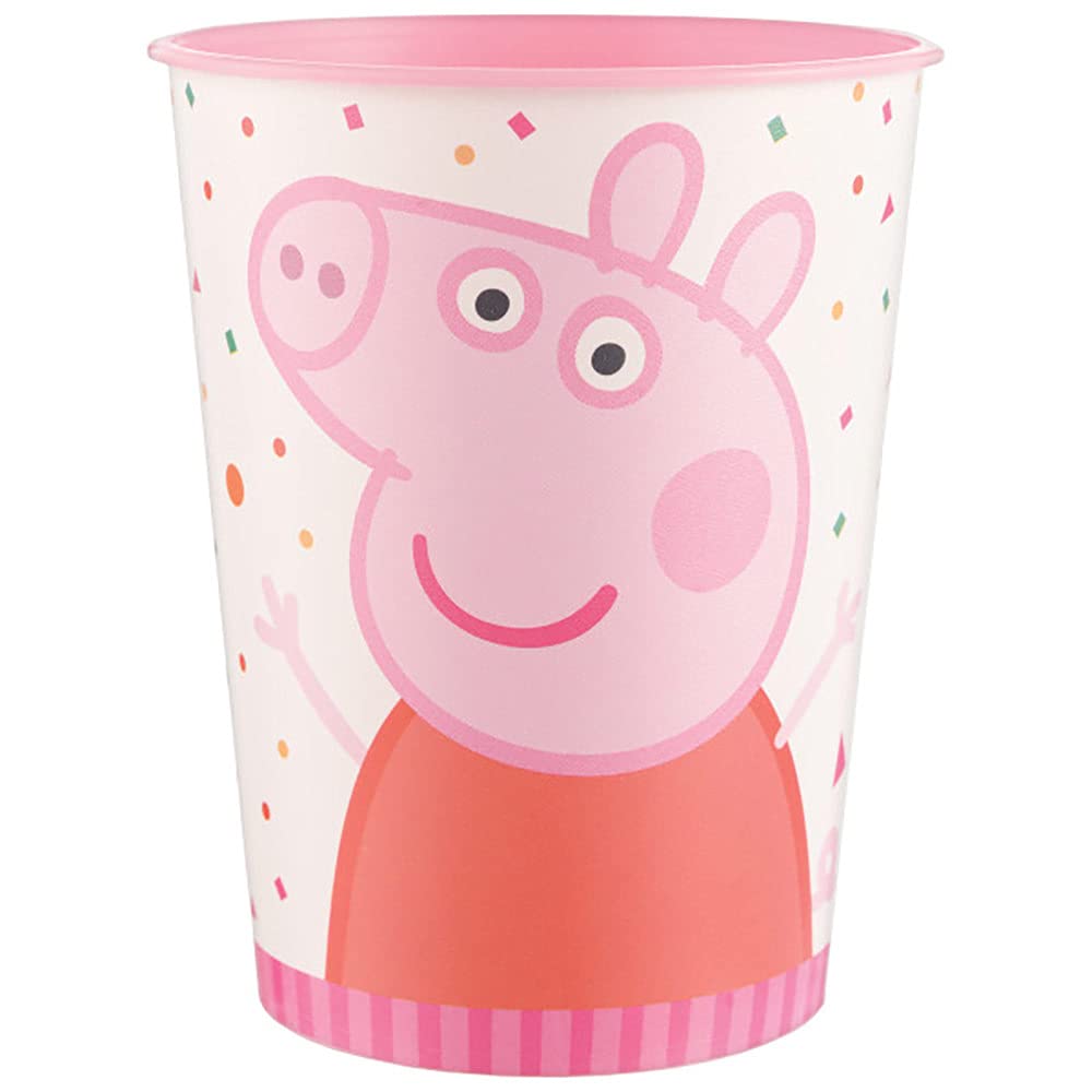 Peppa Pig Confetti Design Plastic Favor Cup - 16 oz. | Multicolor | 1 Pc.