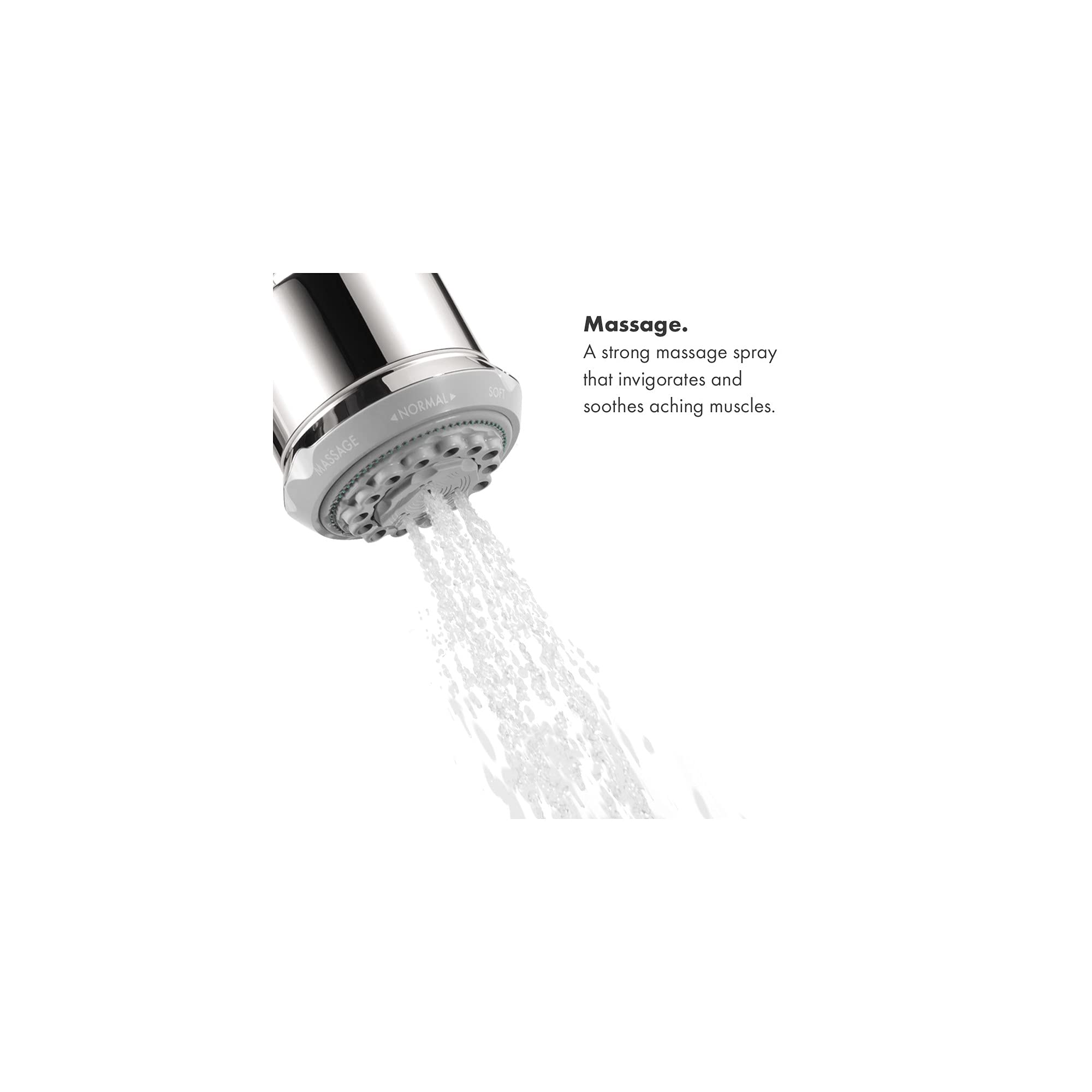 hansgrohe Clubmaster 4-inch Easy Clean Easy Install Showerhead Modern 3-Spray Full, Pulsating Massage, Soft spray with QuickClean in Matte Black, 28496671