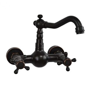 ggstudy wall mounted kitchen or bathroom sink faucet with 2 cross handle oil rubbed bronze