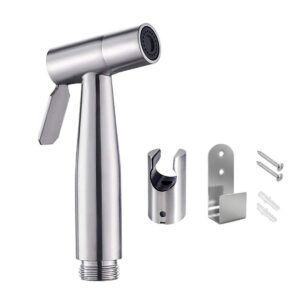 bidet sprayer head, stainless steel handheld bidet sprayer kit with hook, baby cloth diaper sprayer, easy to install for personal hygiene and bedpan wc sprayer