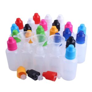 nanshine 120mlx10 ldpe plastic dropper bottles empty squeeze liquid eye dripper containers with child resistant cap (bottles + mixing color caps + tips+label)