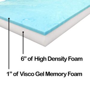 Foamma 7” x 32” x 79” Truck, Camper, RV Travel Visco Gel Memory Foam Bunk Mattress Replacement, Made in USA, Comfortable, Travel Trailer, CertiPUR-US Certified, Cover Not Included