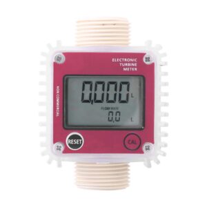 1pc k24 turbine fuel meter gauge for chemicals liquid water, lcd display