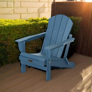 SERWALL Folding Adirondack Chairs Weather Resistant for Outdoor, Patio, Lawn, Garden, Backyard Deck, Fire Pit - Blue