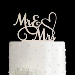 aminjie mr and mrs cake topper, bride and groom sign wedding/engagement cake toppers decoration, mirror silvery acrylic