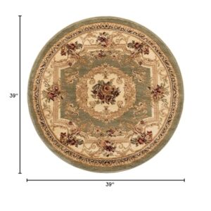 Unique Loom Versailles Collection Area Rug - Henry (3' 1" Round Green/Cream)