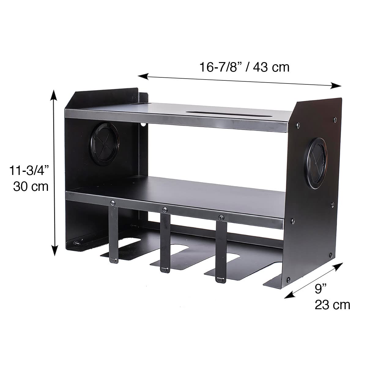 Montezuma 4-Bay Steel Power Tool Holder and Organizer Storage Rack and Shelf