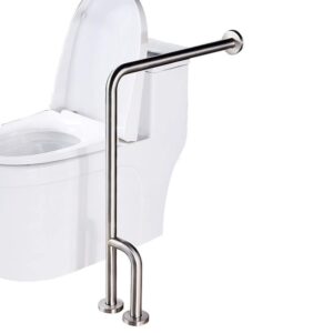 Bathroom Grab Bar Safety Support Rail Grab Bar Wall to Floor Grab Bar with Outrigger toilet Balance Handrail Bathroom Safety Railing Stainless Steel Rail for Disabled Elderly Toilet 55x70 cm