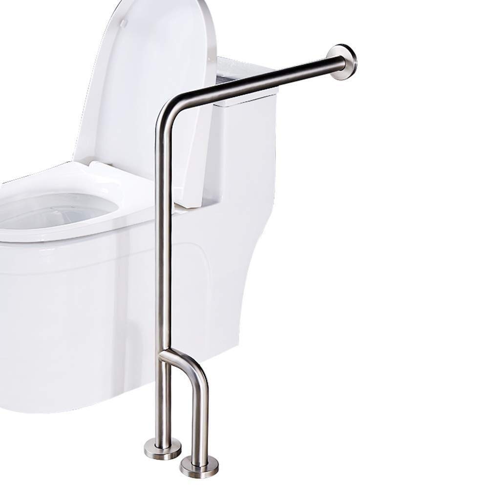 Bathroom Grab Bar Safety Support Rail Grab Bar Wall to Floor Grab Bar with Outrigger toilet Balance Handrail Bathroom Safety Railing Stainless Steel Rail for Disabled Elderly Toilet 55x70 cm