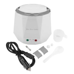 1.3 l electric portable multifunctional rice cooker non-stick pot keep warm food steamer for cars home student dormitory for 1-2 people 12v 100w (white)