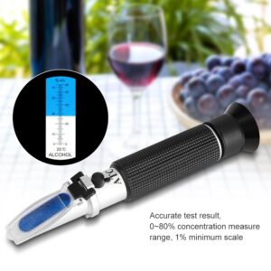 Refractometer,Alcohol Tester,Hydrometer Alcohol,Handheld Wine Tester Meter Measure Instrument,Wine Refractometer Alcohol 0-80% Test Refractometer