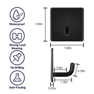 Adhesive Hook Black 4 Pack