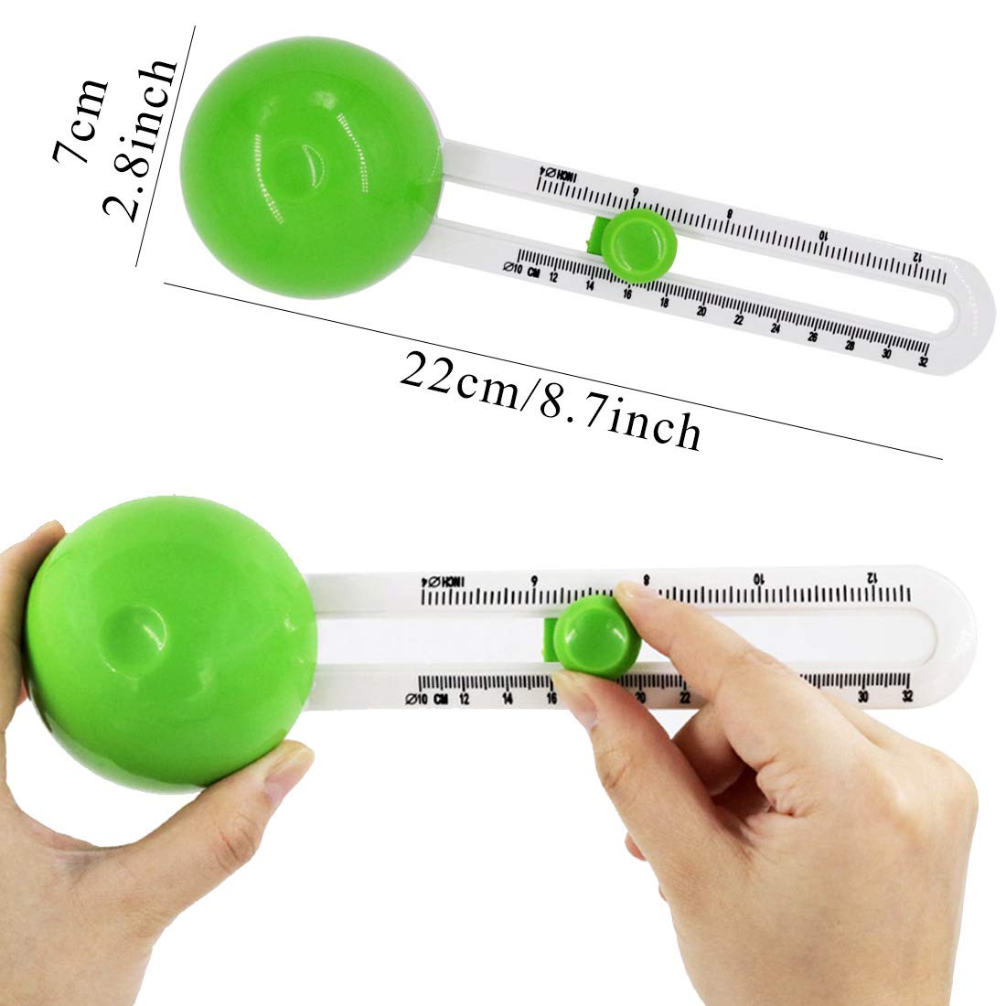 Circle Cutter Paper Trimmer Scrapbooking Circular Cutter Craft Cutting Tool, Rotary Cutter for Cardstocks (Included 3 Blades) (Green)