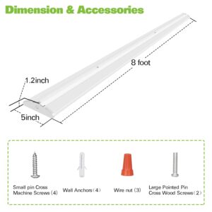 AUCHOIS 110W 8FT LED Shop Lights Ultra Slim LED Wraparound, 12600lm 5000K LED Strip Lights, 8 Foot Flush Mount Warehouse Garage Office Ceiling Light Fixture, Fluorescent Tube Replacement, ETL, 2 Pack