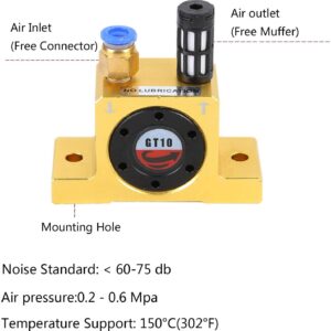 GT10 Pneumatic Control Turbine Vibrator, G 1/8" Pneumatic Tools Noiseless Pneumatic Fittings Pneumatic Oscillator