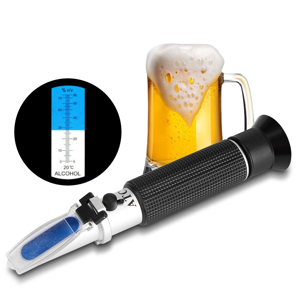 Refractometer,Alcohol Tester,Hydrometer Alcohol,Handheld Wine Tester Meter Measure Instrument,Wine Refractometer Alcohol 0-80% Test Refractometer