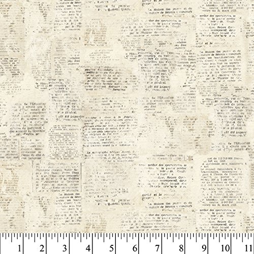 French Love Letters Cotton Fabric, 1-Yard PRECUTS