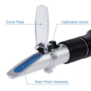 ZffXH Honey Maple Syrup Brix Refractometer/ 58-90 Brix 10-33 Moisture Meter/Homebrew Sucrose Brewing Sugar Aichose Hydrometer/Beekeeping Supply ATC