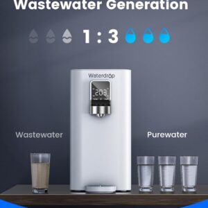 Waterdrop K19-H Countertop Reverse Osmosis System, Instant Hot Water Dispenser, Reverse Osmosis Water Filter Countertop, 3:1 Pure to Drain, 4 Temperature Options, No Installation