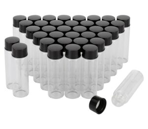 jiuwu 15ml (1/2 oz) clear glass sample vials, 42pcs liquid transparent bottles lab screwcap capacity travel container