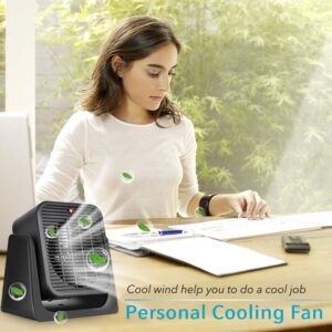 Portable Air Circulator Fan for Office - Personal Compact Quiet Table Desktop Heater Fan Combo w/Circulating & Heating Modes 45° Adjustable Angles, for Small Home Bedroom Indoor use