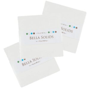 bella solids - 3 charm pack bundle - 126 squares (white)