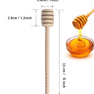 GIYOMI Honey Dipper Stick for Honey Jar Dispense Drizzle Honey,6 Pcs 6inch / 15cm Wood Honey Dippers Sticks - Honey Spoons - Honeycomb Stick