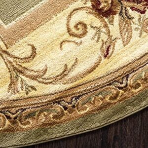 Unique Loom Versailles Collection Area Rug - Henry (3' 1" Round Green/Cream)