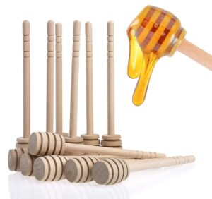 giyomi honey dipper stick for honey jar dispense drizzle honey,6 pcs 6inch / 15cm wood honey dippers sticks - honey spoons - honeycomb stick