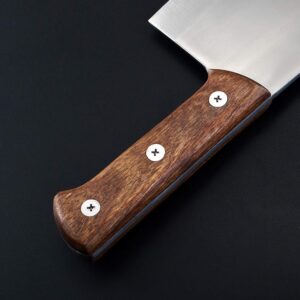 DENGJIA Heavy-Duty Cleaver 7.5 Inch Chinese Bone Chopper Knife With Full Tang Wooden Handle Butcher Knife for Bones