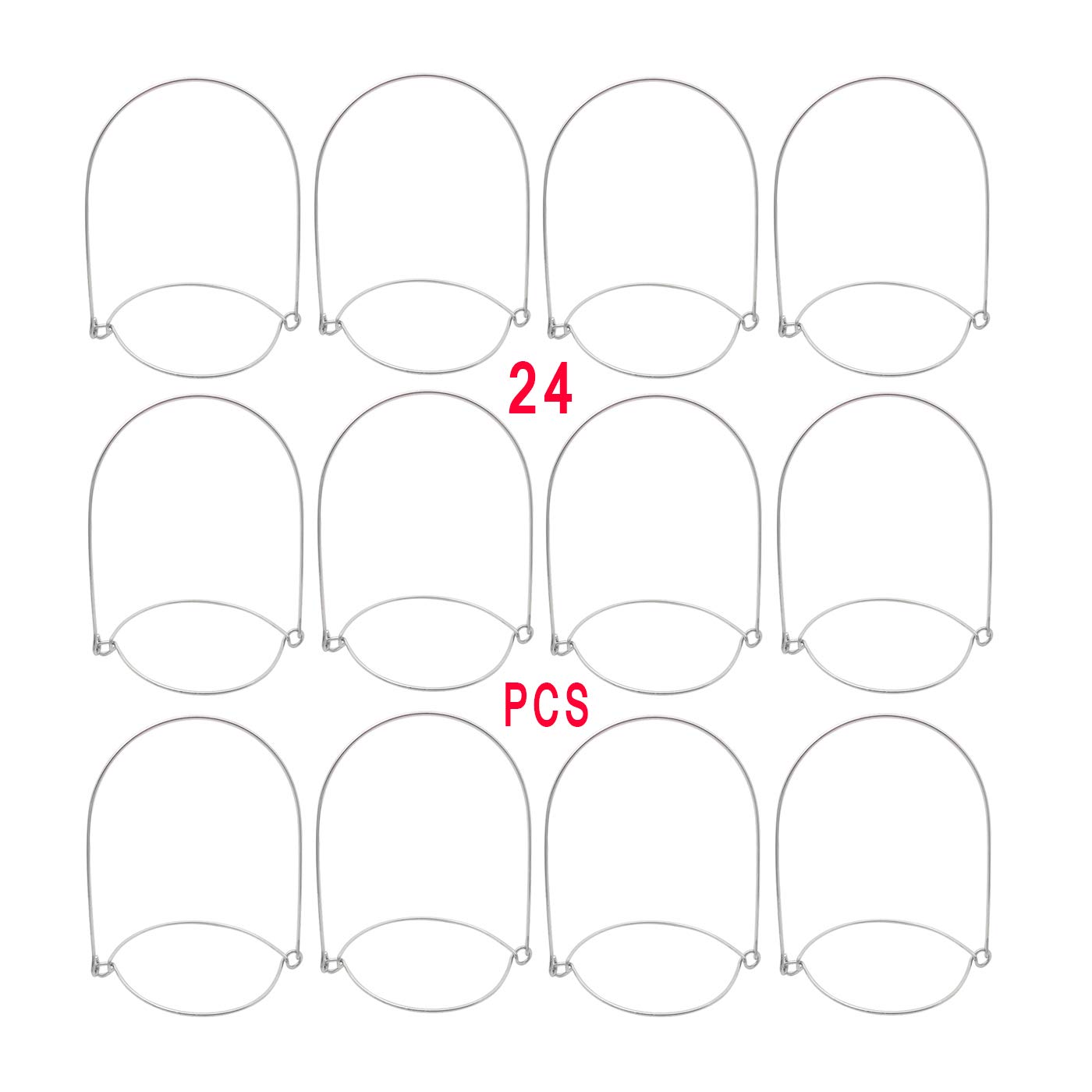 FANGULU 24PCS Stainless Steel Mason Jar Wire Hangers 3.9″×2.6″ Regular Mouth Wire Handles for Mason, Ball, Canning Jars, Ball Pint Jar