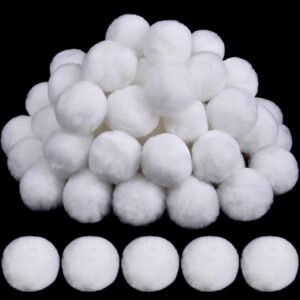 willbond christmas large white pom poms for crafts giant acrylic pompoms christmas holiday costume pom fluffy pompom ball fuzzy big white pom pom for diy supplies party decoration, 2 inch(30 pieces)