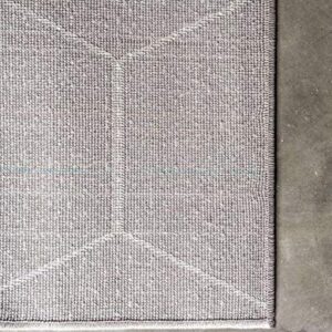 Unique Loom Trellis Frieze Collection Area Rug - Geometric (3' Square, Light Gray/ Ivory)