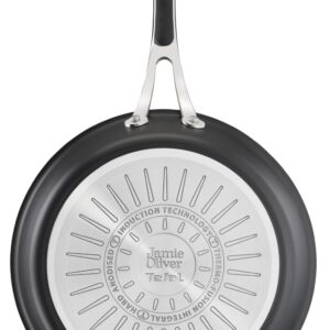 Tefal Jamie Oliver Cook’s Classics Frying Pan, 30cm, Non-Stick, Oven-Safe, Induction, Riveted Handle, Hard Anodised Aluminium, H9120744, Black