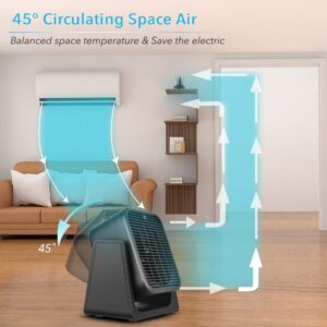 Portable Air Circulator Fan for Office - Personal Compact Quiet Table Desktop Heater Fan Combo w/Circulating & Heating Modes 45° Adjustable Angles, for Small Home Bedroom Indoor use