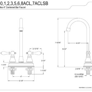 Kingston Brass KB490ACL American Classic Bar Faucet, Matte Black, 6.25 x 4.75 x 11.56