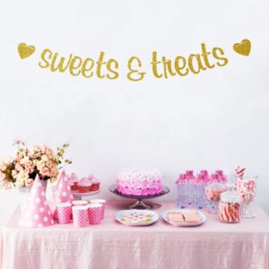 Sweets & Treats Banner Birthdy Wedding Baby Shower Bridal Shower Party Decorations Glittery Bar Party Photo Booth Props