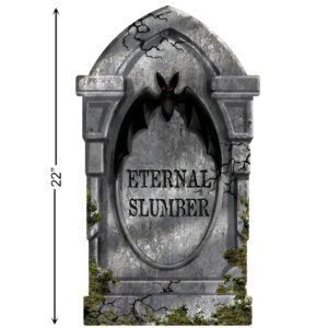 Eternal Slumber Foam Tombstone - 22" (1 Count) - Spooky & Realistic Party Decor for Haunted Houses, Halloween Celebrations