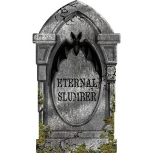 eternal slumber foam tombstone - 22" (1 count) - spooky & realistic party decor for haunted houses, halloween celebrations