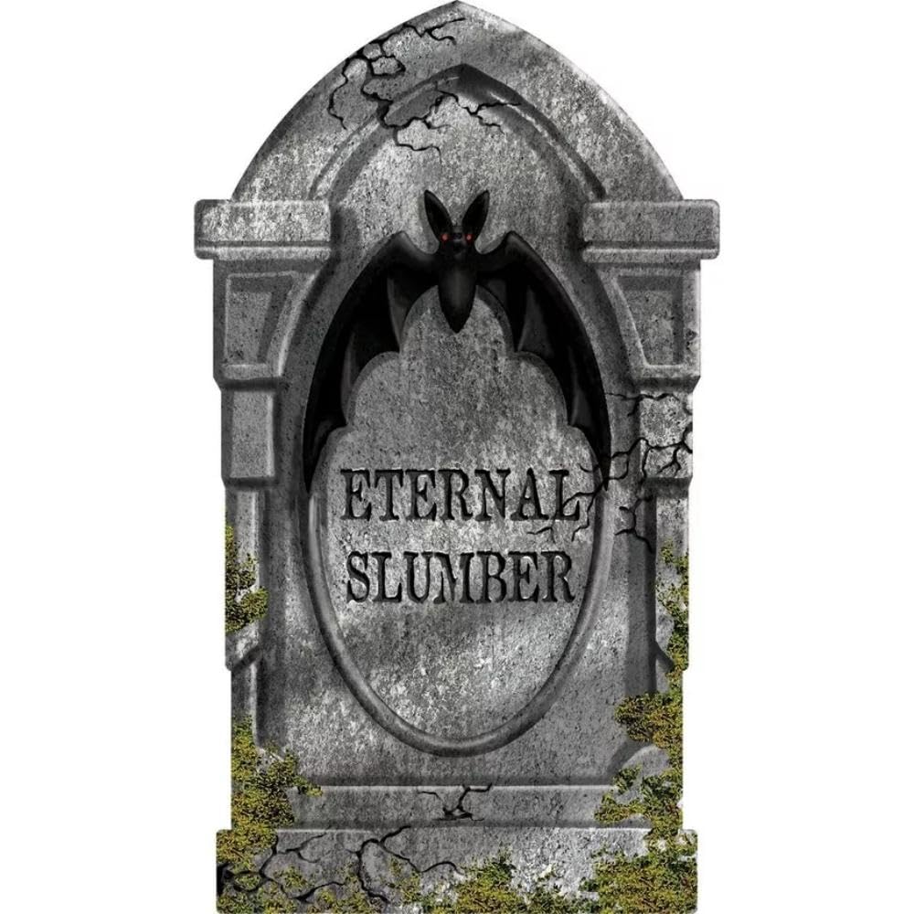 Eternal Slumber Foam Tombstone - 22" (1 Count) - Spooky & Realistic Party Decor for Haunted Houses, Halloween Celebrations