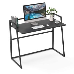 eureka ergonomic folding desk for small spaces folding desk table fold up desk no assembly 41inch computer desk office table teen student dorm study desks, easy to be folded writing, laptop working