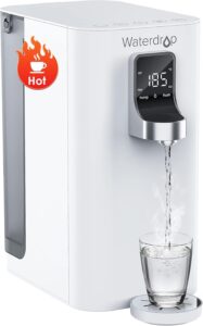 waterdrop k19-h countertop reverse osmosis system, instant hot water dispenser, reverse osmosis water filter countertop, 3:1 pure to drain, 4 temperature options, no installation